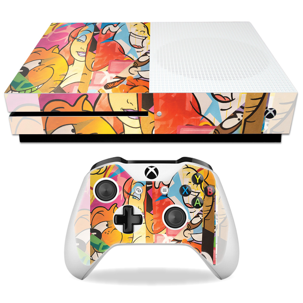Skin Decal Wrap Compatible With Microsoft Xbox One S Cartoon Smiles ...