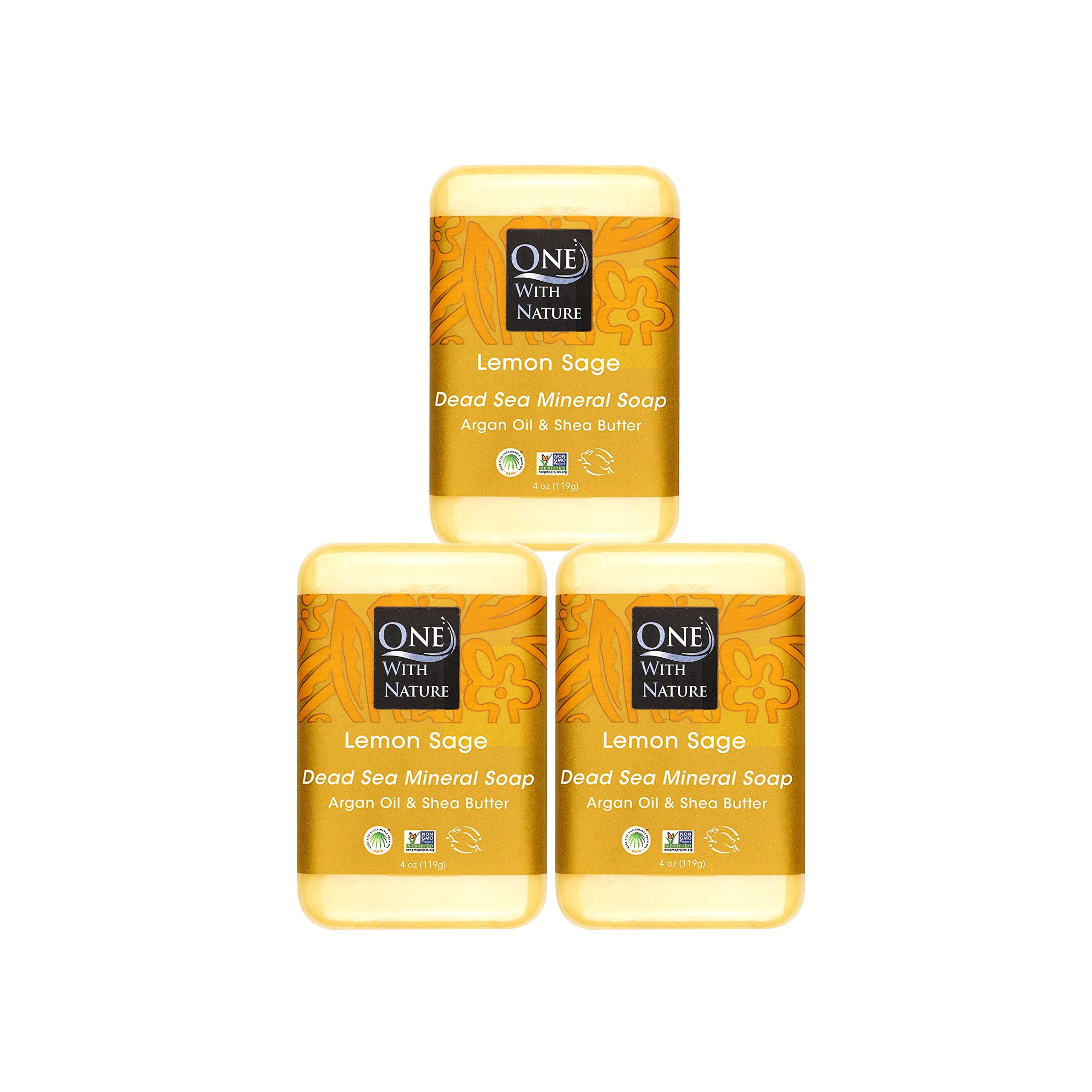Soap One With Nature Sal del Mar Muerto, limón y salvia, 120 ml ...
