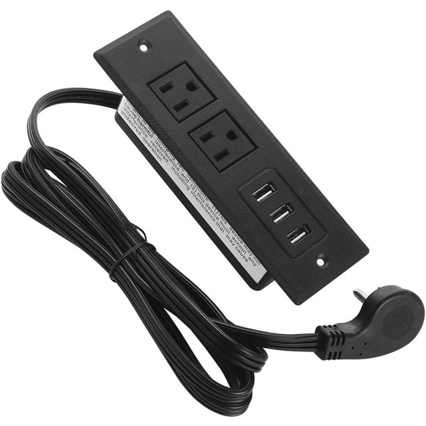 Furniture Recessed Power Strip with Flat Plug, Recessed Desk Outlet ...