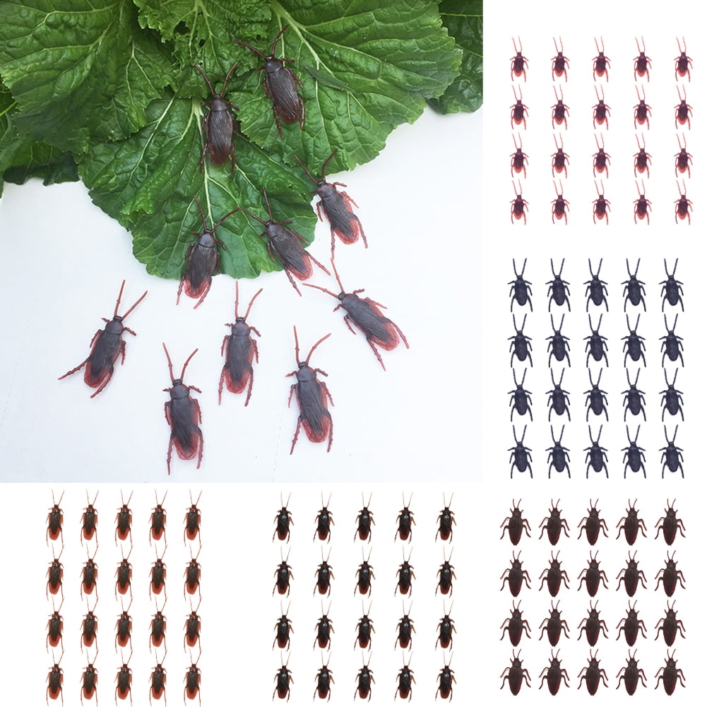 LINASHI 20Pcs/Set Prank Fake Roaches Model Simulation Fake Rubber ...