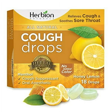 Herbion Naturals Cough Drops with Natural Honey Lemon Flavor, Sugar-Free with Stevia, Dietary ...
