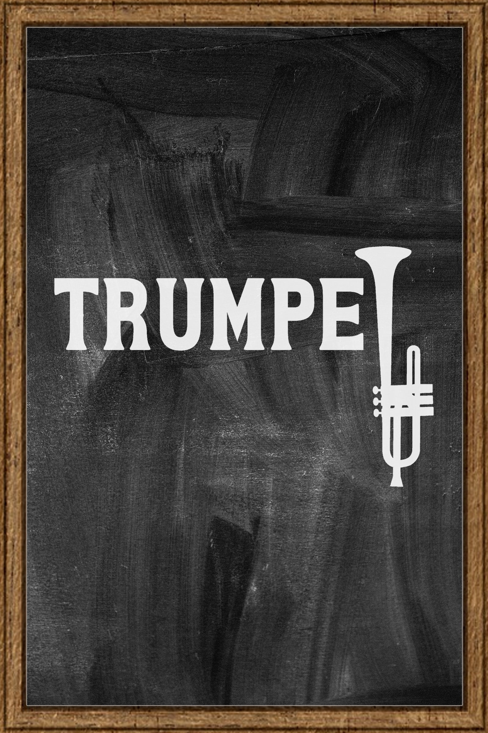 Trumpet caps silhouette brass instruments music band Tin Sign Chalk ...