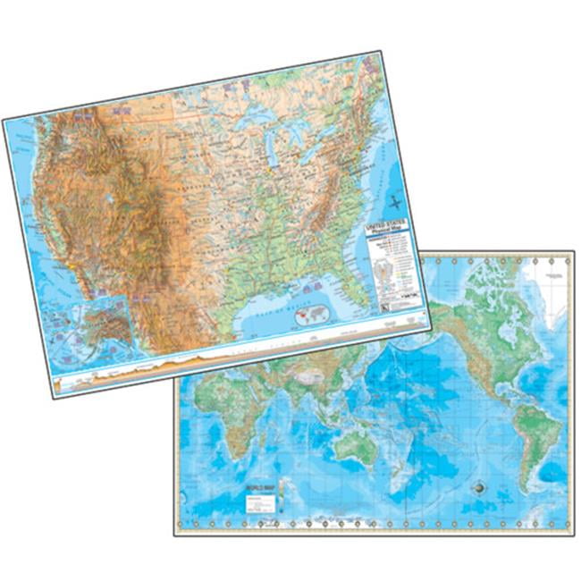 Universal Map 29823 48 x 36 Inch Advanced Us - World Physical Lam ...