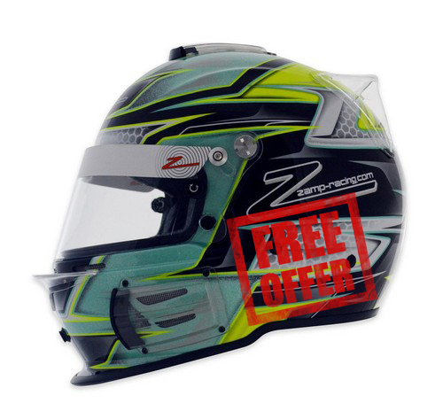 Zamp RZ-42 Snell SA2015 Helmet Graphic Green/Silver Large H743C39L ...
