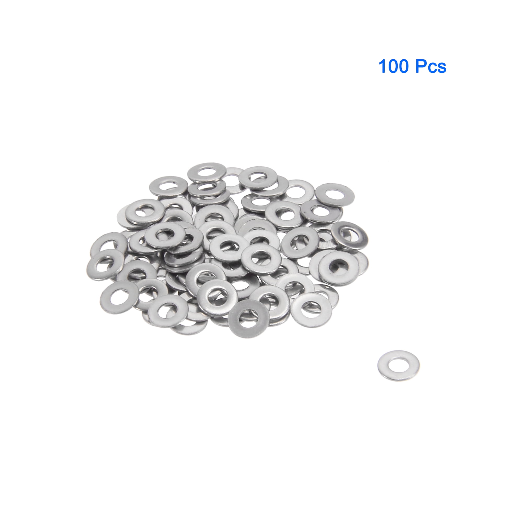 100Pcs M1.6x4mmx0.3mm Stainless Steel Metric Round Flat Washer for Bolt ...