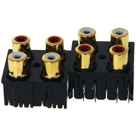 Fielect PCB Mount AV Concentric Socket RCA Female Outlet Video AV ...