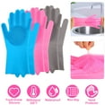 Moclever 1 Pair Dishwashing Gloves, Silicone Cleaning Sponge Gloves 320 ...