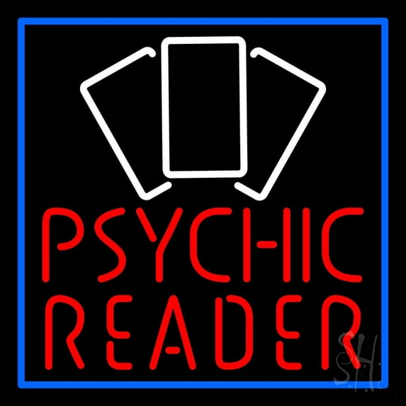 Red Psychic Reader With Cards LED Neon Sign 24" Tall x 24" Wide ...