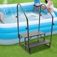 Miumaeov 2-Steps RV Stair Steel Free Standing Porch Stair Swimming Pool ...
