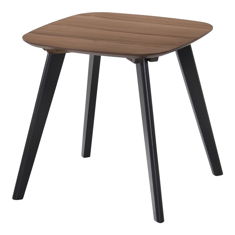 Omax Decor Dana Solid Wood End Table with Powder Coated Black Legs in ...