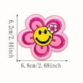 3 Pack Smiling Flower Embroidered Iron-On Patches for Clothing Repair ...
