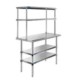 14" x 72" Stainless Steel Work Table With 2 Shelves | 12" Wide Double ...