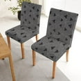 Black Grey Modern Abstract Chair Covers for Dining Room Set of 6,Gray ...