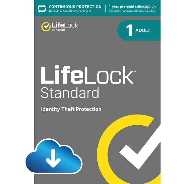 LifeLock Standard Identity Theft Protection, Individual Plan, 1 Year ...