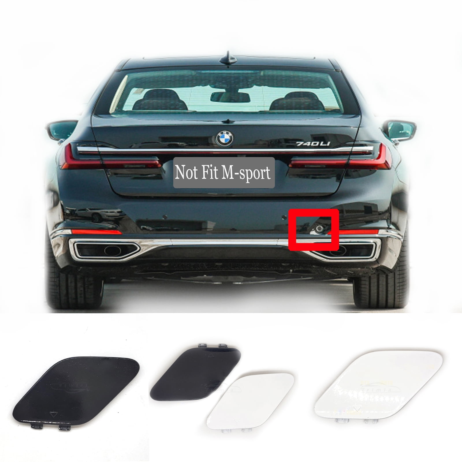 Trimla Rear Tow Cover for 19-22 BMW 7 series G11LCI G12LCI 730i 730d 740i 740d 750i 750d 760i ...