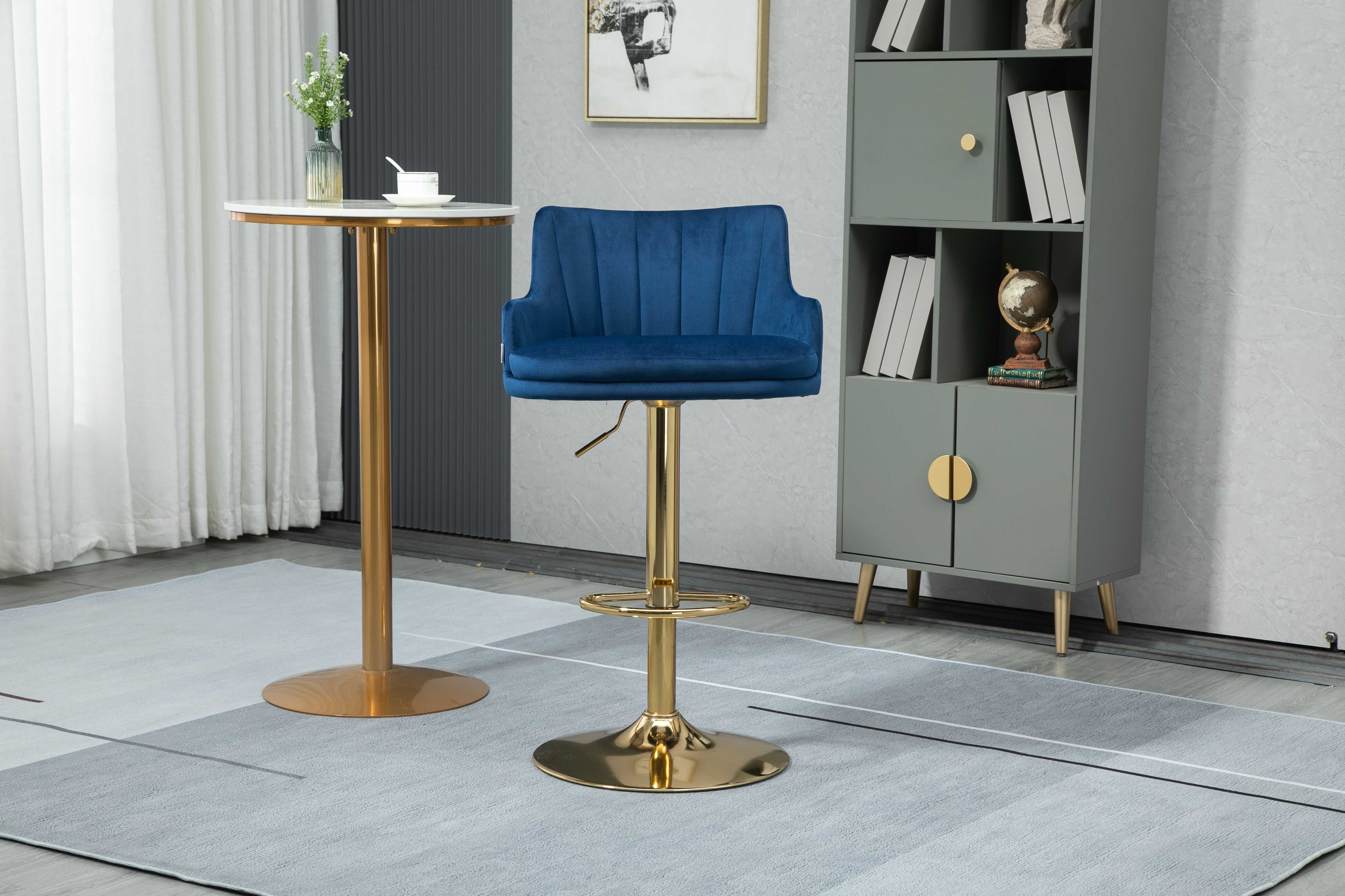 Swivel Shell Bar Stools with Metal Legs, Modern Height Adjustable ...