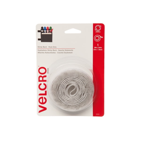 VELCRO® Brand Sticky Back 10ft x 3/4in Roll, White - Walmart.com