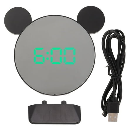 Mirror Digital Alarm Clock, Temperature Display Stylish Ear Design ...