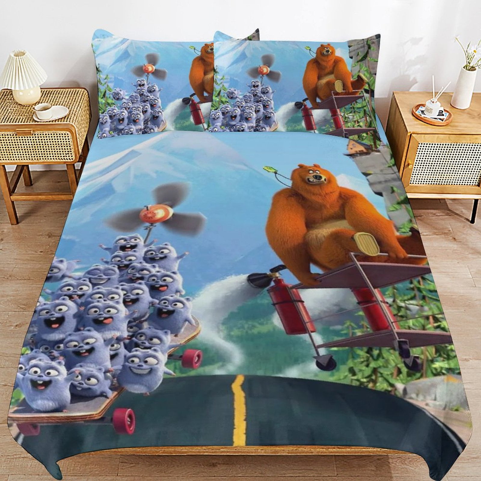 Click here for Yingd Grizzy And The Lemmings Comforter Set 3 Piec... prices
