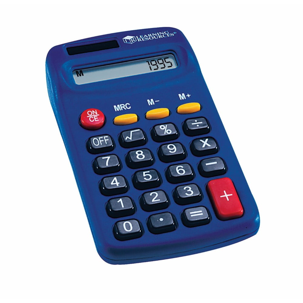 Learning Resources 078667 Dual Power Primary Calculator Set, 1 Aa ...