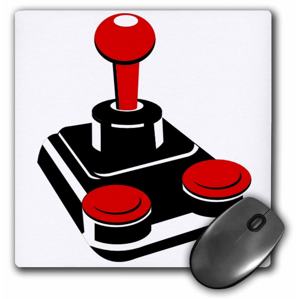 3dRose Black White Red Joystick, Mouse Pad, 8 by 8 inches - Walmart.com ...