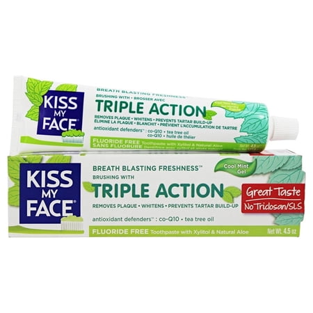 Kiss My Face - Triple Action Toothpaste Gel Fluoride Free Cool Mint - 4 ...