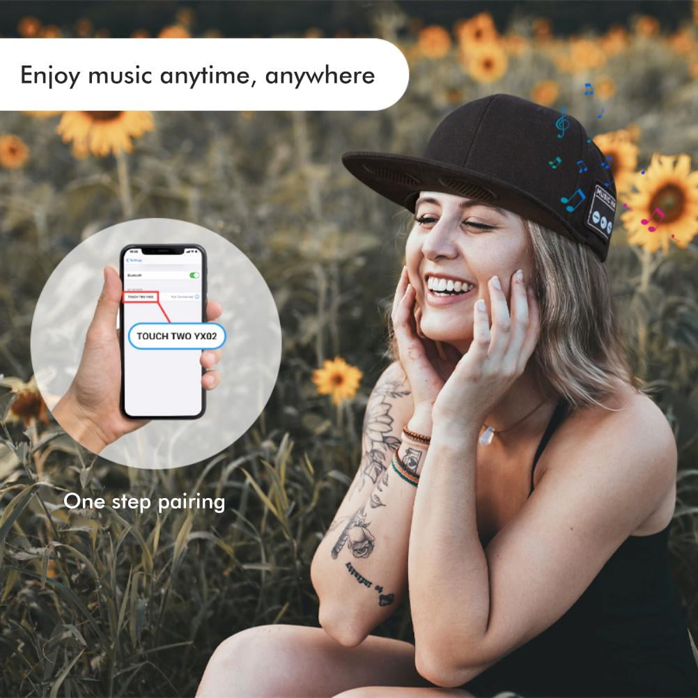 Gorra con altavoz Bluetooth, gorra de béisbol con altavoz inteligente inalámbrico Bluetooth 5.0 ...