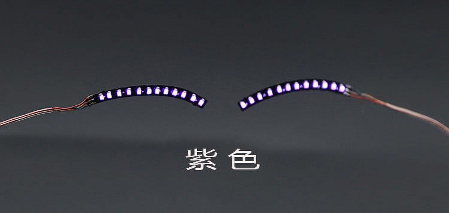 Halloween LED Lighted False Eyelashes Luminous Glowing Makeup Strip ...