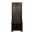 Prepac Entryway Storage Organizer, Narrow Hall Tree with 9 Shoe Cubbies ...