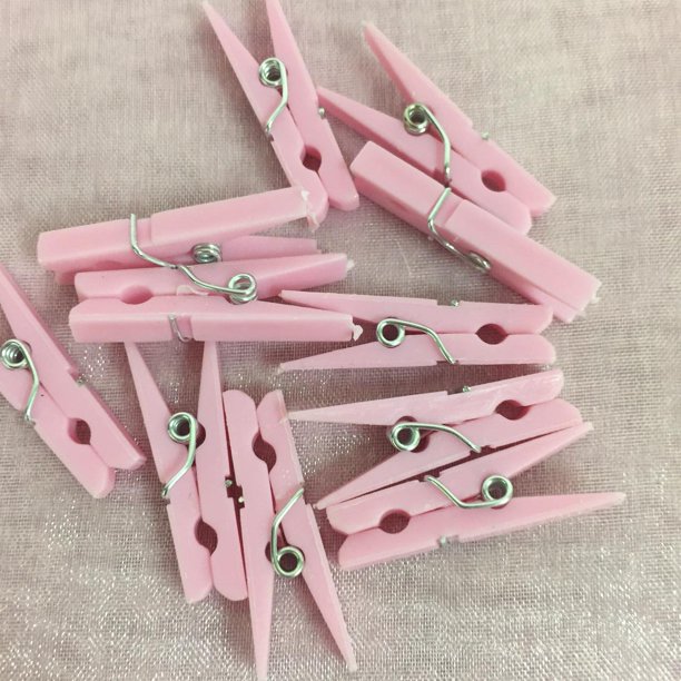 CHARMED 60 PIECES PINK PLASTIC BABY CLOTH PINS BABY SHOWER FAVORS PARTY ...