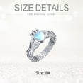 YAFEINI Sterling Silver Celtic Knot Claddagh Rings for Women Moonstone ...