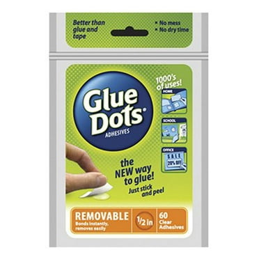 Glue Dots Removable Dots Value Pack Sheets, 1/2 Inch, Clear, Pack of ...