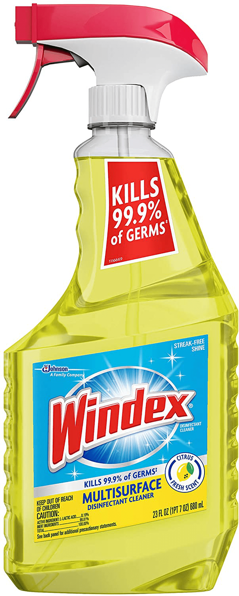 Windex Multi-Surface Cleaner and Disinfectant Spray Bottle, Scent ...