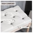 32" Linen Bedroom Bench, French Style End of Bed Bench with Cushion ...