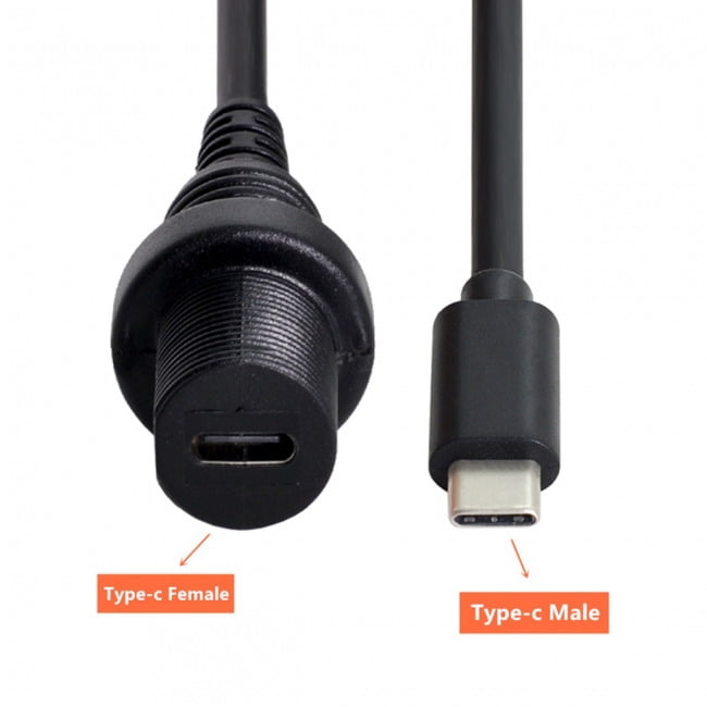 FVH Waterproof USB-C Type-C USB 3.1 Extension Flush Car Mount Extension ...