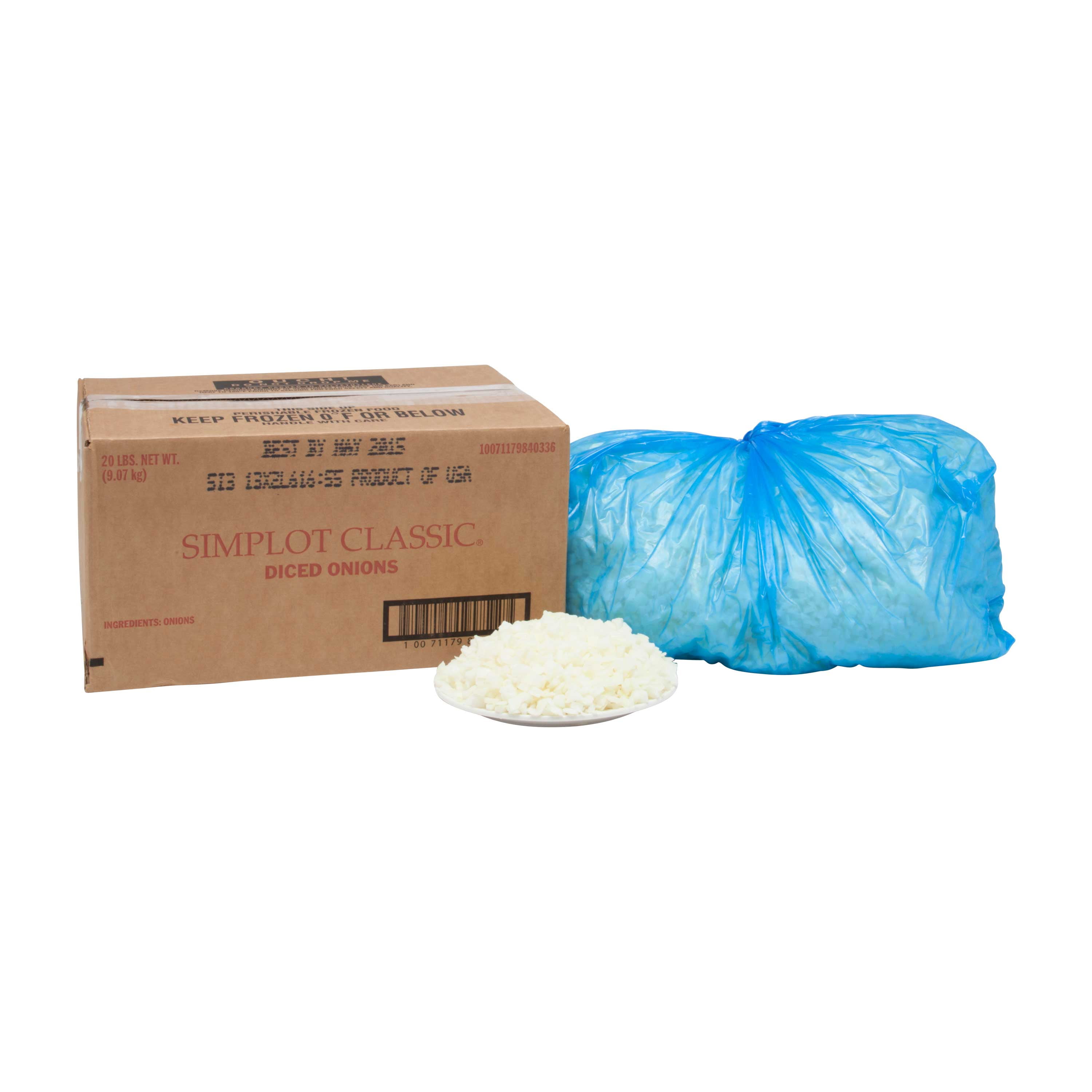 Simplot Classic Vegetables - Onion 3/8 Dices, 20 Pound -- 1 each ...