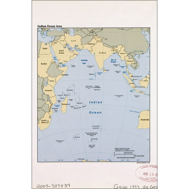 24"x36" Gallery Poster, cia map of Indian Ocean Region 1993 - Walmart.com