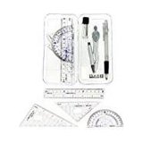 Math Geometry Tool Set - 8 Pieces - Rulers, Protractor, Compass and ...