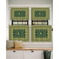 Abstract Moon Star Yellow Green Short Blackout Curtains 24 Inch Long ...