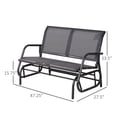 2-Person Outdoor Glider Bench - Patio Swing Chair - Rocking Loveseat ...
