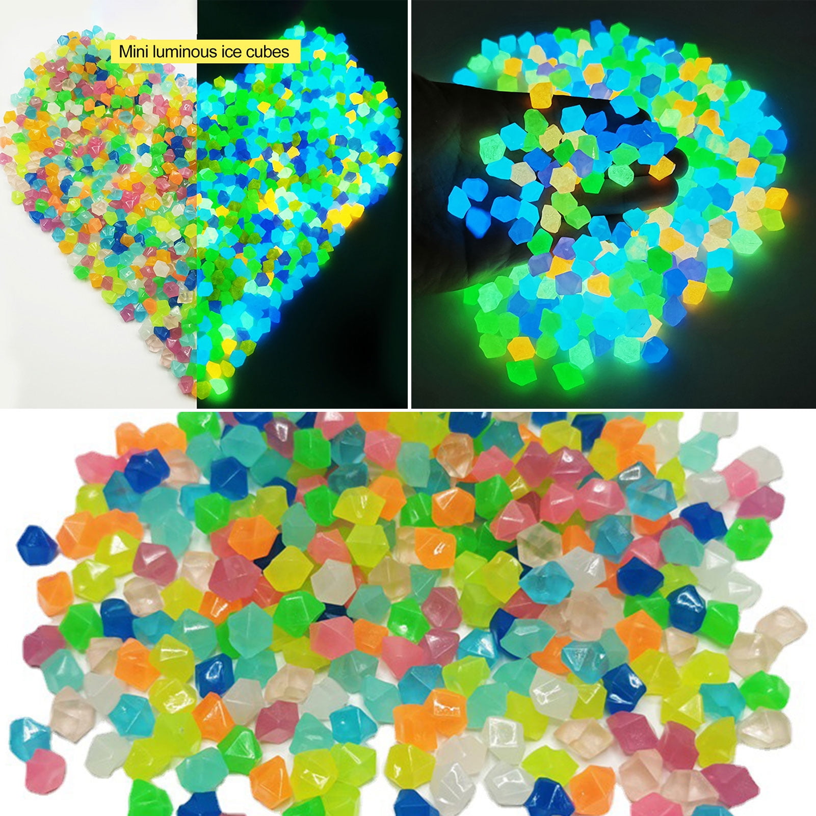 100Pcs Colorful Decorative Pebbles - Glow in the Dark - Aquarium ...
