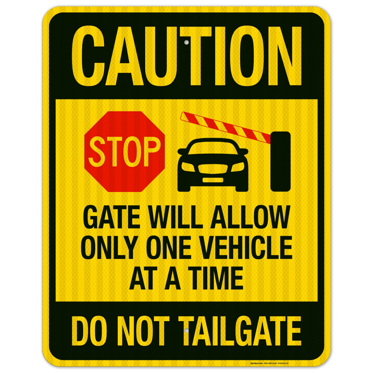 Caution Stop Gate Will Allow Only One Vehicle At A Time Do Not Tailgate ...