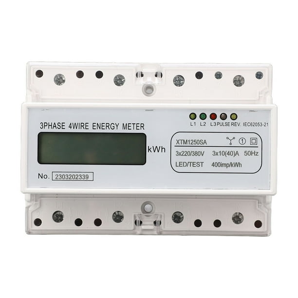LCD Energy Meter,3 Phase 4 Wire LC Digit Energy Monitor Energy Current Monitor Enhanced ...