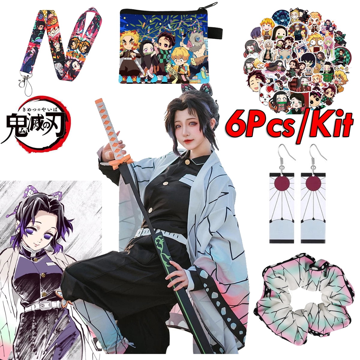 Buy 6 Piece/kit Nezuko Kamado Cosplay Cape Shinobu Kocho Online at ...
