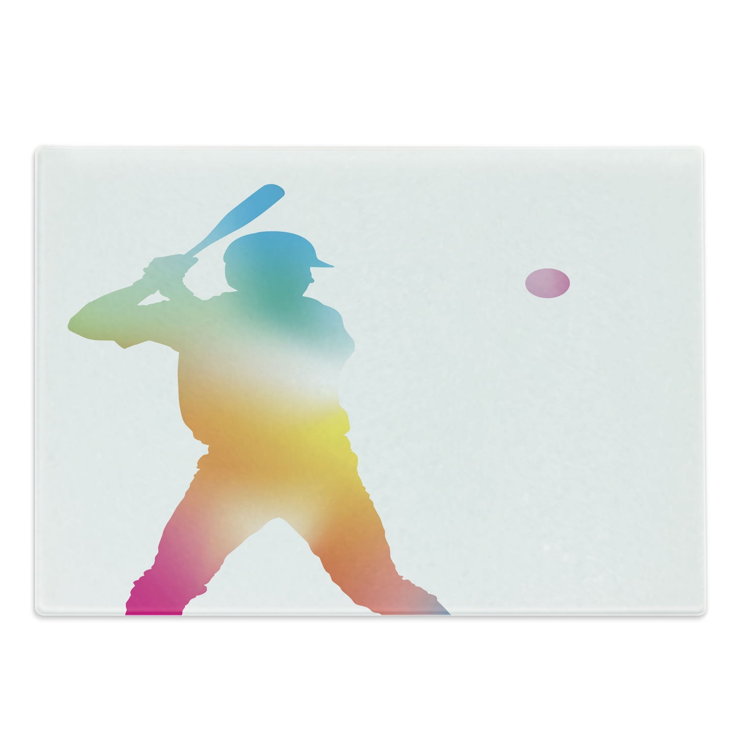 Baseball Cutting Board, Colorful Reflection of Baseball Player Batter ...