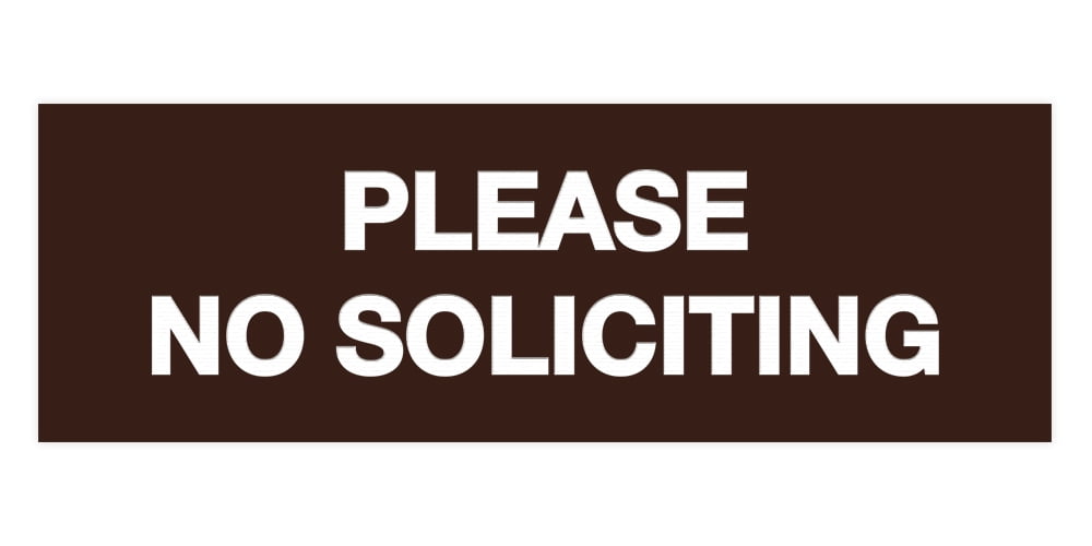 Basic Please No Soliciting Sign (Dark Brown) - Large - Walmart.com