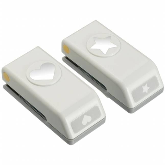 Slim Mini Paper Punches 2- Pkg-Heart & Star - Walmart.com