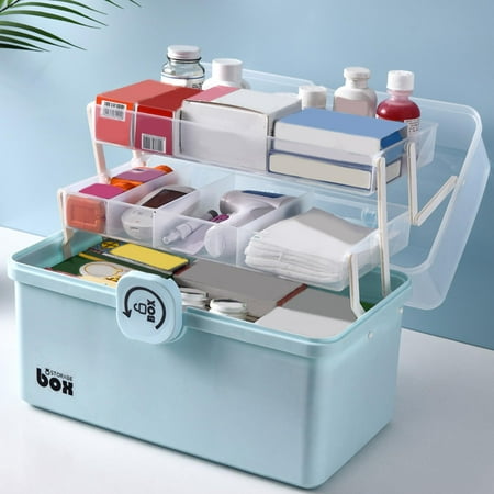 3 Layer Box Kit Large Capacity for Family Vehicle Office Blue | Walmart ...