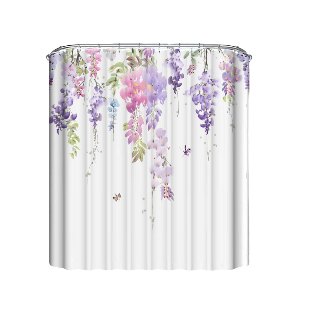 KYAIGUO 70.9x70.9inch Floral Shower Curtain Flower Bath Curtain Pretty ...