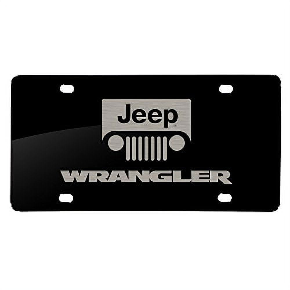 Jeep Wrangler Laser Etched Matt-Look Black Acrylic License Plate Made ...